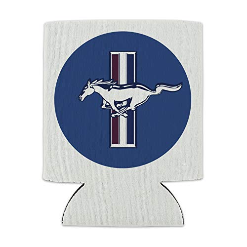 Ford Mustang Logo Can Cooler - Drink Sleeve Hugger Collapsible Insulator - Beverage Insulated Holder