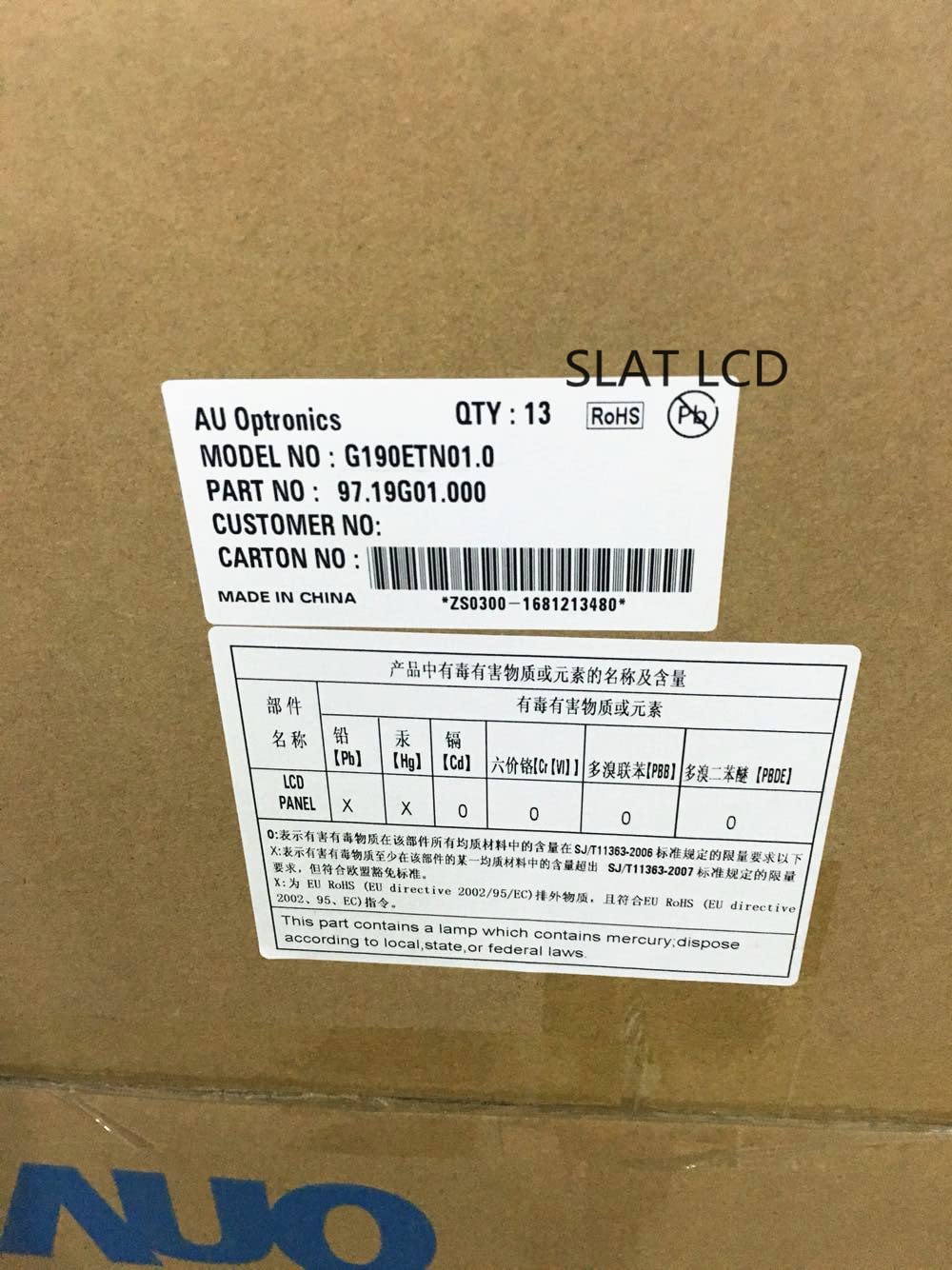AUO 19 Inch LCD Display G190ETN01.0 with Full kit of Driver Board