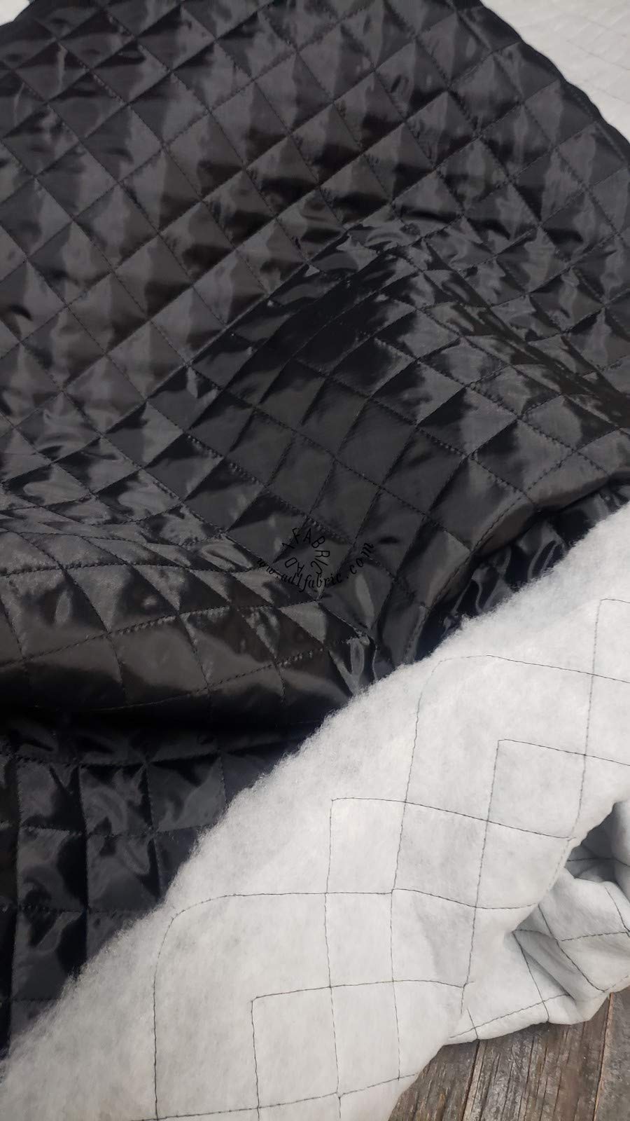 AD FABRIC, Polyester Quilted Padded Lining Fabric Black, 60" Wide, Sold by Yard, in Yards Continuous.