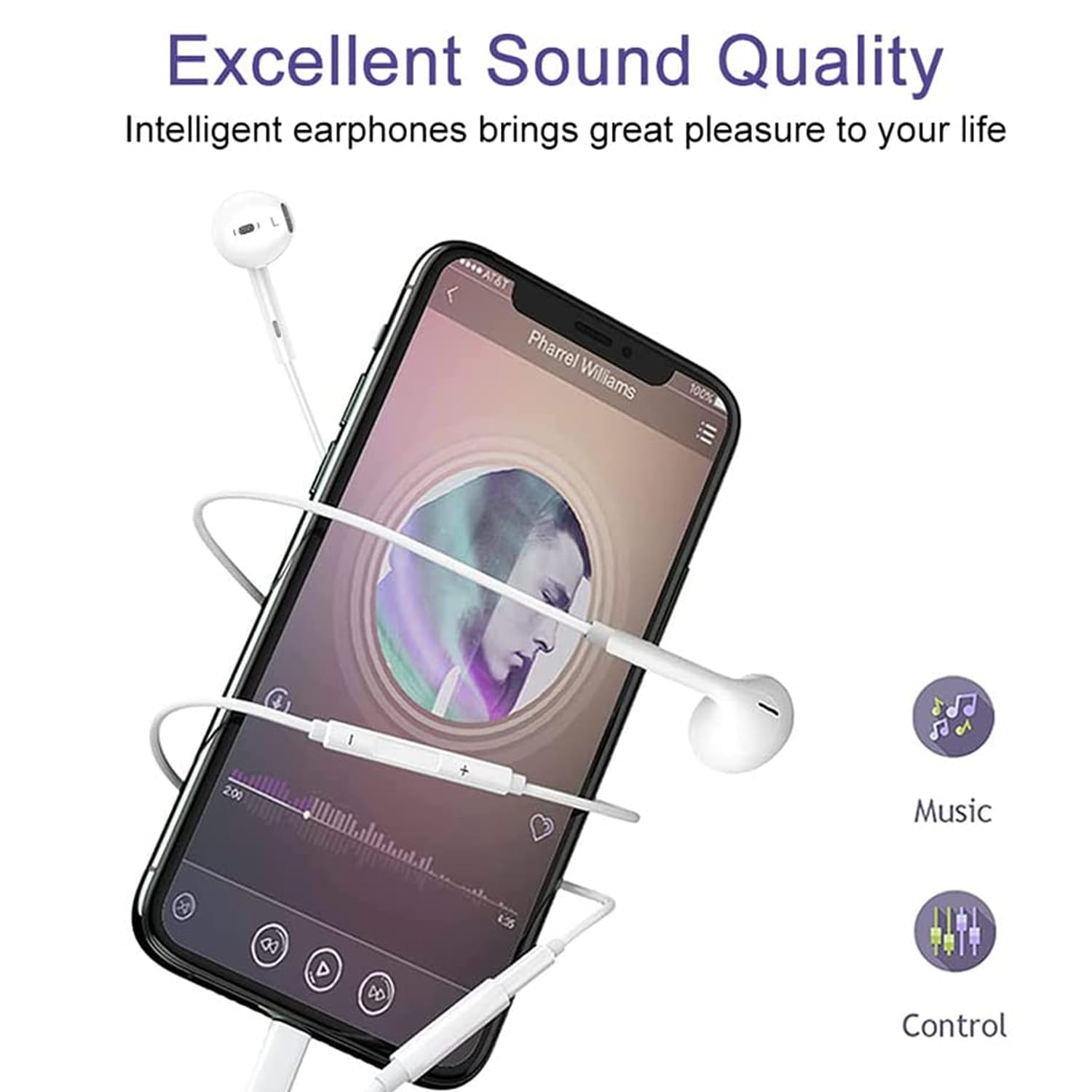 2 Pack - Apple Earbuds,iPhone Headphones Wired Lightning Earphones(Built-in Microphone & Volume Control)[Apple MFi Certified] Noise Isolating Headsets for iPhone 14/13/12/11/X/8/7/6,All iOS System
