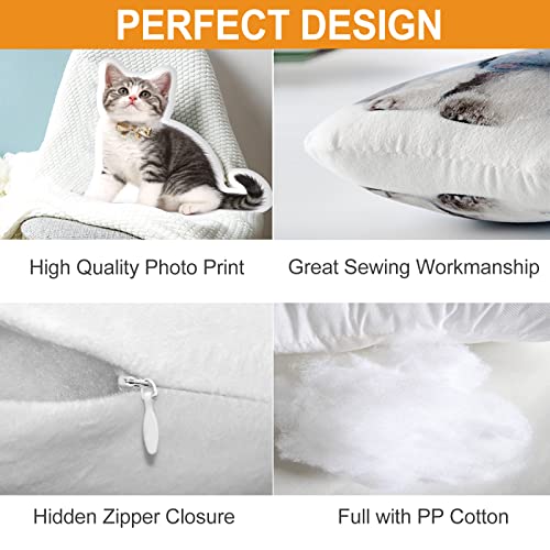 COCYBERCOC Custom Pet Pillow, 24" Personalized Pet Photo DIY Molding 3D Shaped Pillow, Cat Pillow for Distinct Gift, Thanksgiving, Valentineās Day, Christmas(Double Side 24 inch)