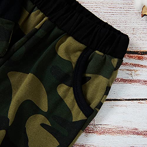 Viworld Baby Boy Pant Outfits Cooler Version of Dad Hoodie Camouflage Pants 2Pcs Casual Clothes(Black,3-4T)
