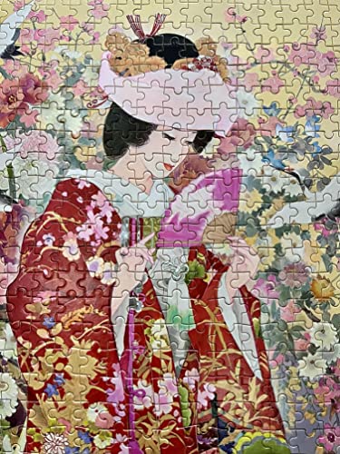 Funnybox Red Kimono Bride by Haruyo Morita- Wooden Jigsaw Puzzles 1000 Piece for Teens and Family
