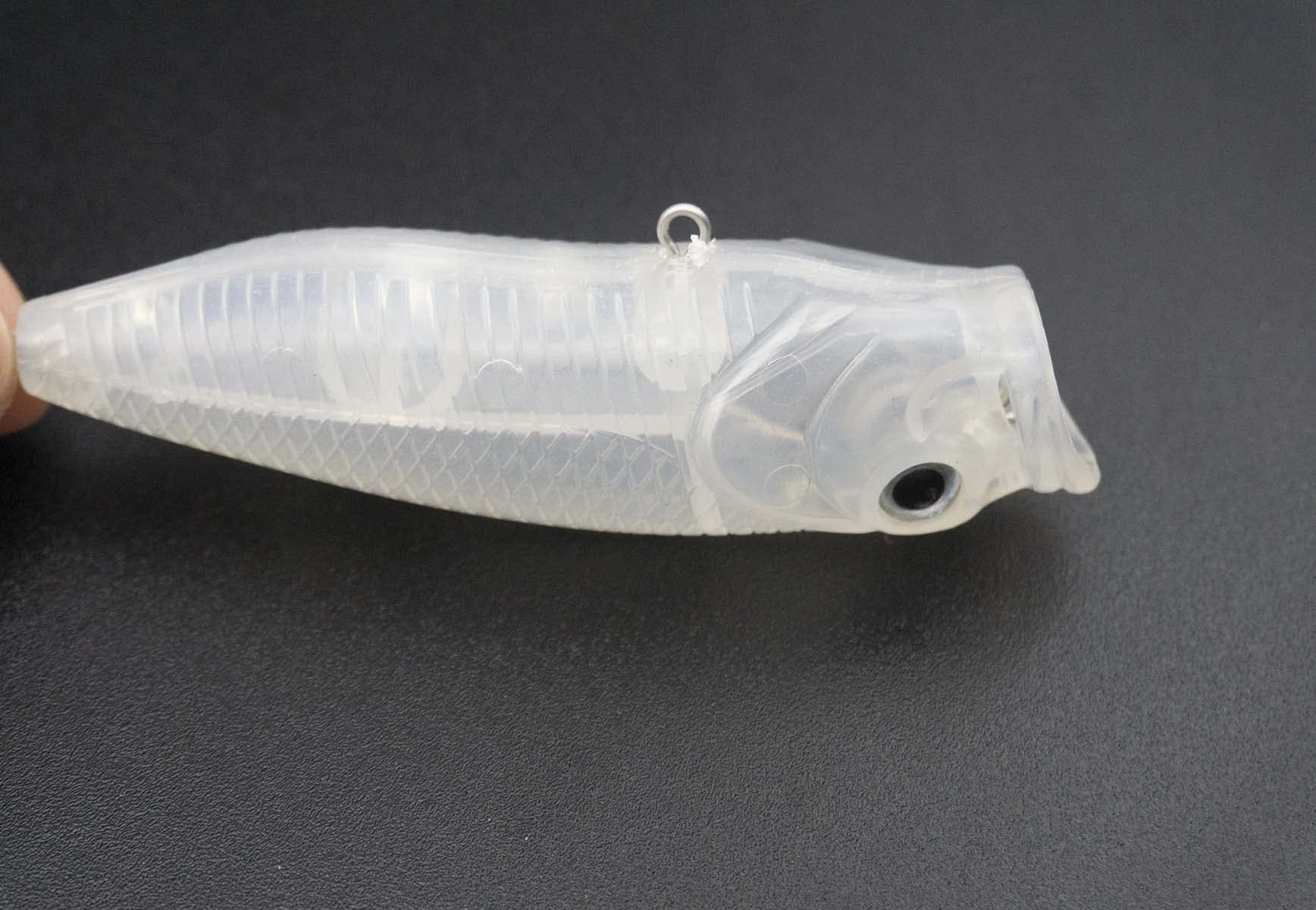 10PCS Unpainted Fishing Popperbait Blanks 8.3cm 11.6g with 6mm Free 3D Simulation Fishing Eye Popper Baits Artificial Blank Clear Hard Baits Trout Salmon Minnow Lure Crankbait Topwater Freshwater
