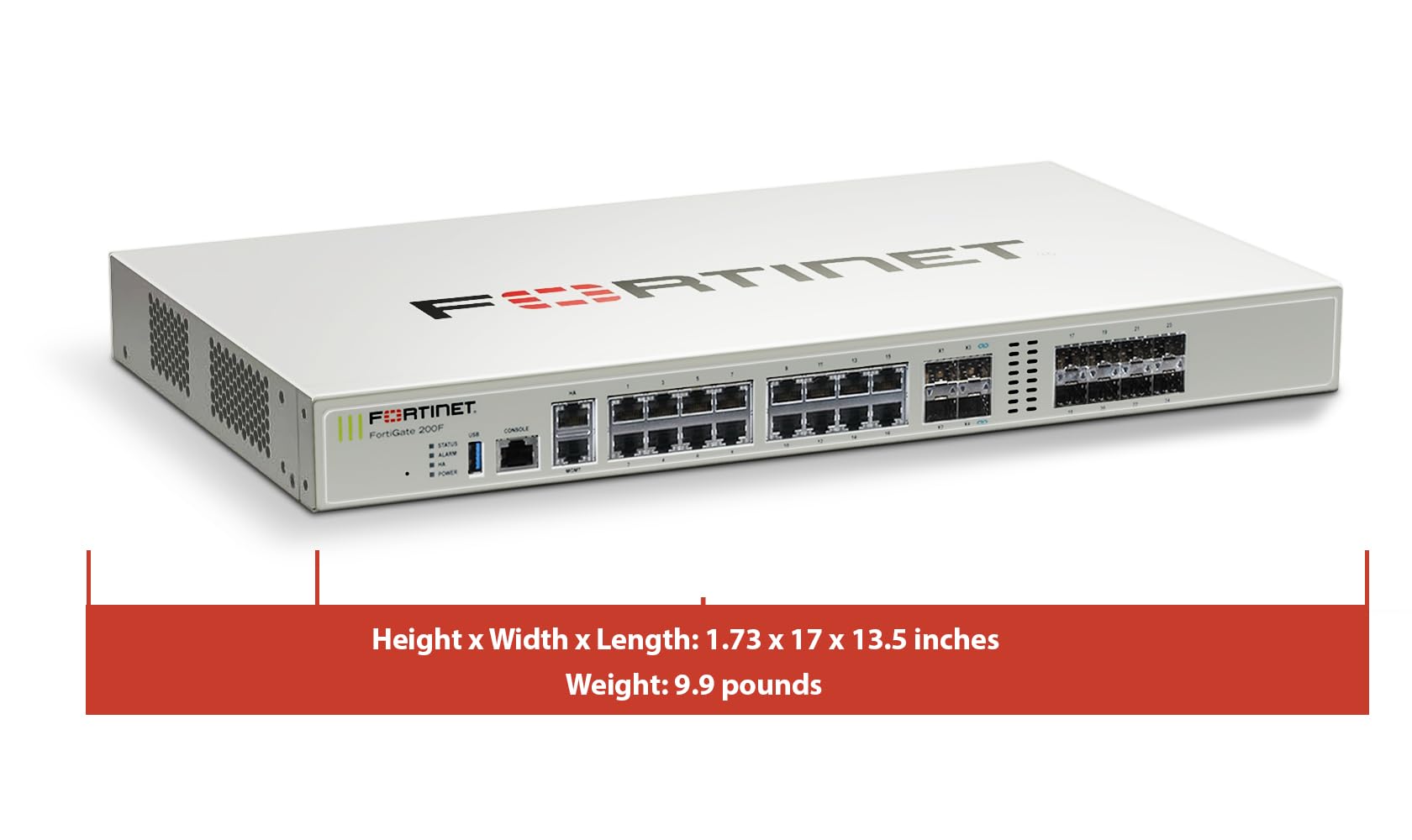 FortiGate-200F Network Security Appliance Plus 1 Year FortiGuard Unified Threat Protection (UTP) and FortiCare Premium (FG-200F-BDL-950-12)