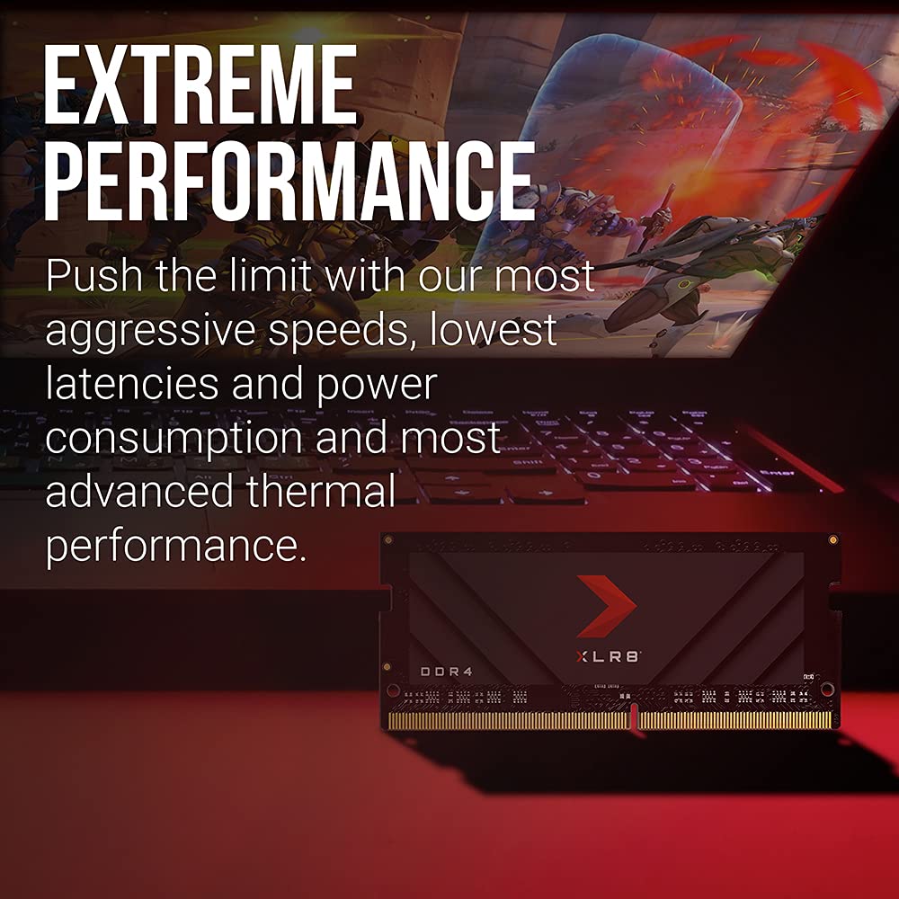 PNY XLR8 Gaming 32GB (2x16GB) DDR4 DRAM 3200MHz (PC4-25600) CL20 1.2V Dual Channel Overclocked Notebook/Laptop (SODIMM) Computer Memory Kit β MN32GK2D43200X