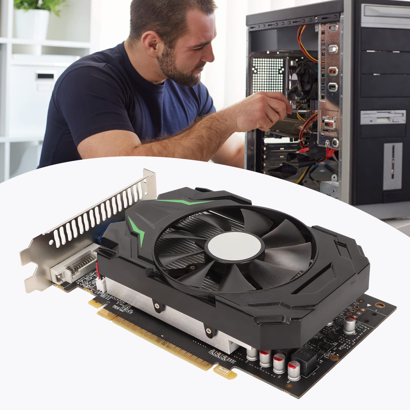 128Bit Graphics Card, Low Noise Gaming Graphics Card for The Office