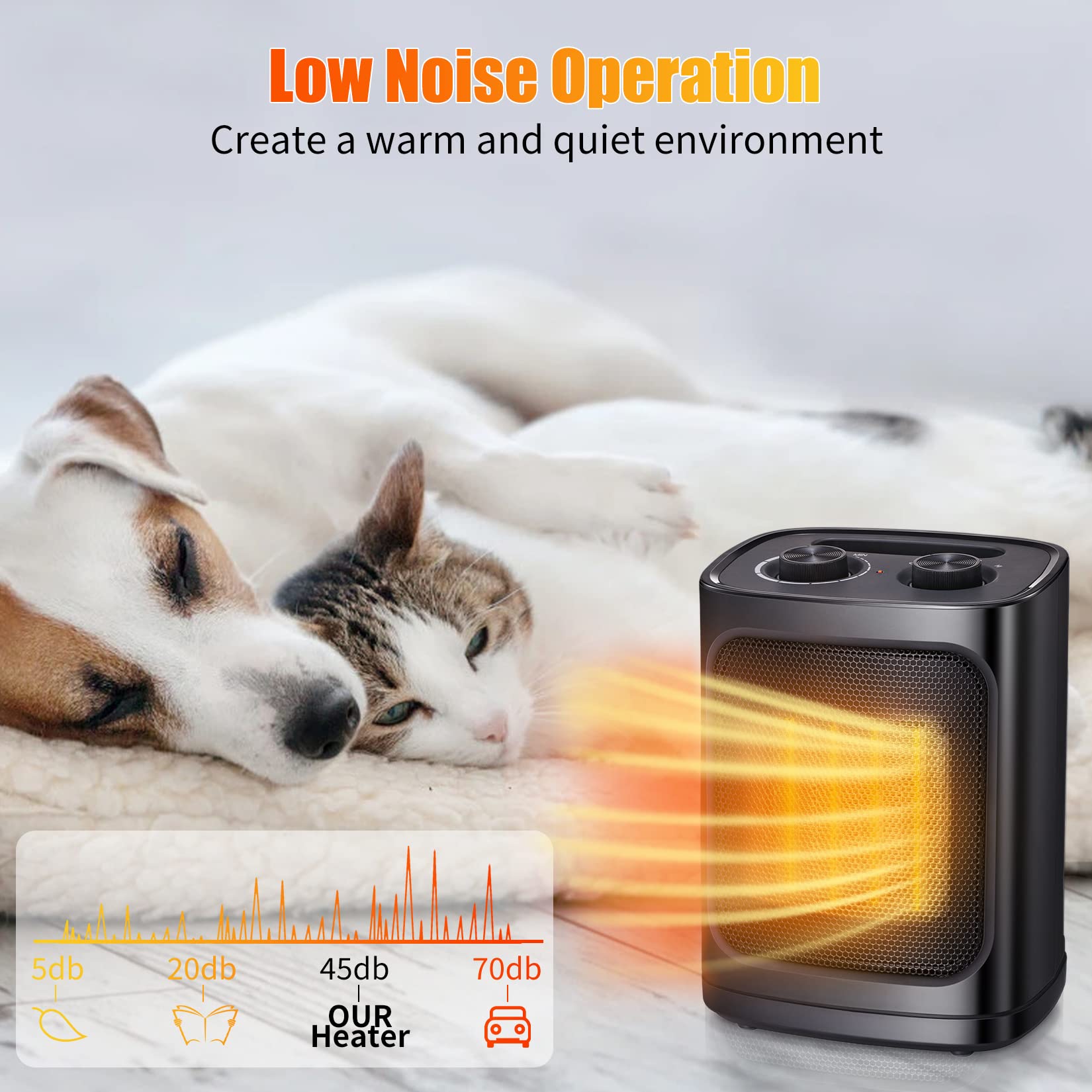 Antarctic Star Space Heater, Portable Electric Heater Ceramic Fan Small Mini Heaters Indoor Use ETL Certified 3 Modes Thermostat, Tip Overheat Protection Quiet Office Room Desk Home,9.1 Inch.