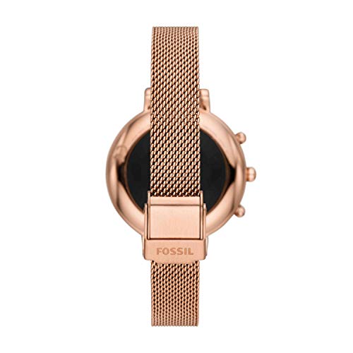 Fossil Women's 38mm Monroe Stainless Steel Mesh Hybrid HR Smart Watch, Color: Rose Gold (Model: FTW7039)