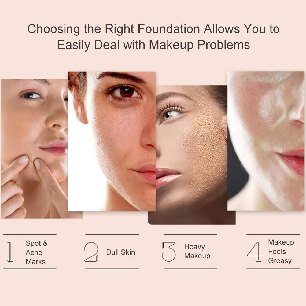 BB Air Cushion BB Cream CC Cream Concealer Cushion All-Day Flawless Foundation Makeup, Even Skin Tone Makeup Base Primer with Mushroom Air Cushion, Easy to Apply, Thin, moist, lasting (Natural)
