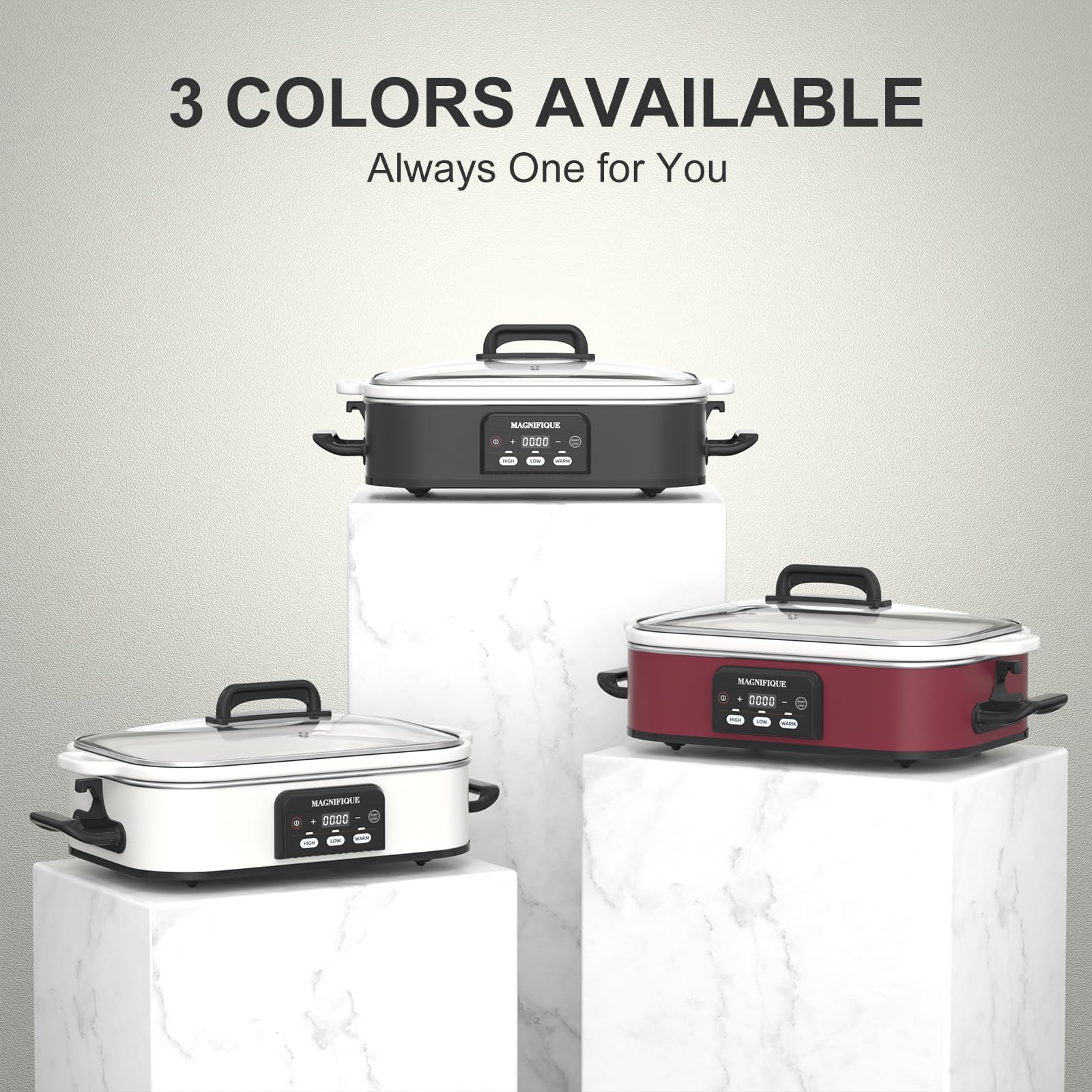 4-Quart Slow Cooker with Casserole Manual Warm Setting - Perfect Kitchen Small Appliance for Family Dinners, Dishwasher Safe Crock, Red