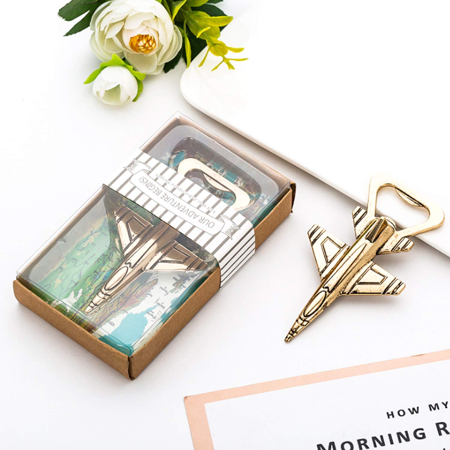 3-Piece Antique, Jet, and Passenger Airplane Bottle Opener Set for Aviation Enthusiasts Gifts for Pilot Airplane Decor Gift for Veteran Beer Bottle Openers in Gift Box