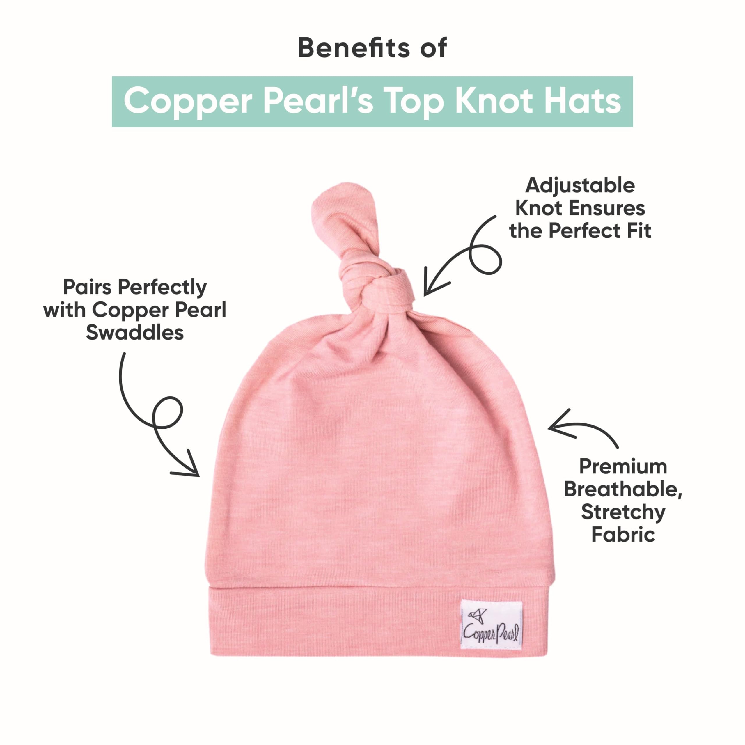 Baby Beanie Hat Top Knot Stretchy Soft"Hunter" by Copper Pearl