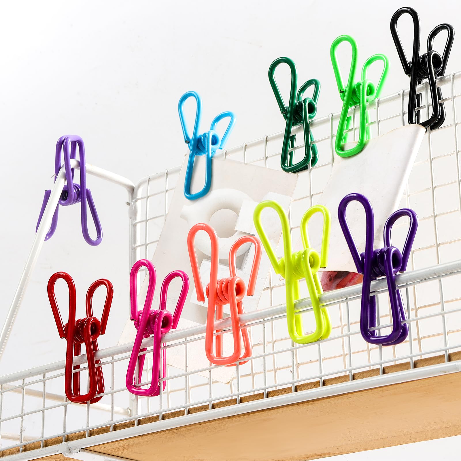 30 Pcs Chip Clips, Multi-Colored PVC Coated High Elastic Strength Clips for Food Package, Clothes Pins and Bag Clip,2 Inch