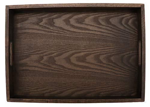 G.E.T. WD-19-ASH Taproot Ash Wood Serving Tray/Ottoman Tray with Handle, 19.75" x 14.75"