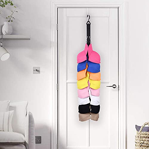 LEVOSHUA Closet Hanging Cap Organizer, 16 Baseball Cap Rack, Closet Hook Cap Holder Hat Storage Organizer - Keep Hats Cleaner Than a Hat Rack (1 Pack)