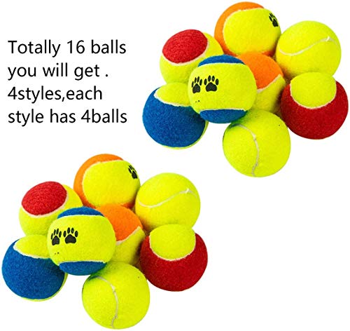 16 Pack Dog Tennis Balls for Pet Playing Fetching, Pet Safe Dog Toys for Exercise & Training - 2.5 inches