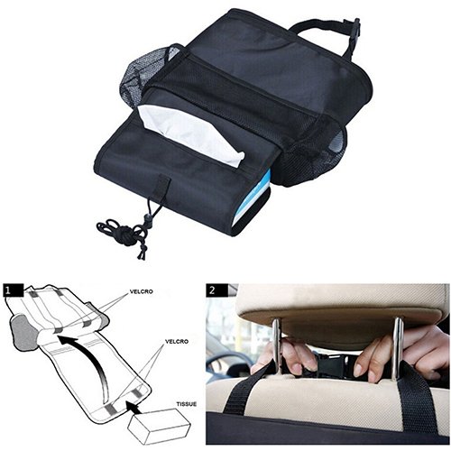Baost Durable Car Back Seat Organizer Waterproof Seat Covers Car Seatback Multi-Pocket Travel Storage Pocket Cup Holder Toy Storage Bag Car Seat Attachable Storage Random