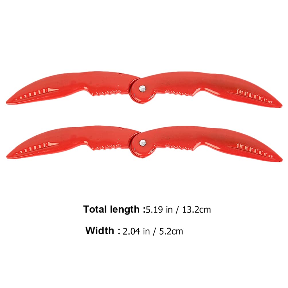 Yardwe 2pcs Lobster Crackers Seafood Clip Crab Pliers Crab Crackers Crab Leg Nut Cracker Crab Peel Shrimp Tool for Lobster Crab Crawfish Prawns Shrimp Red