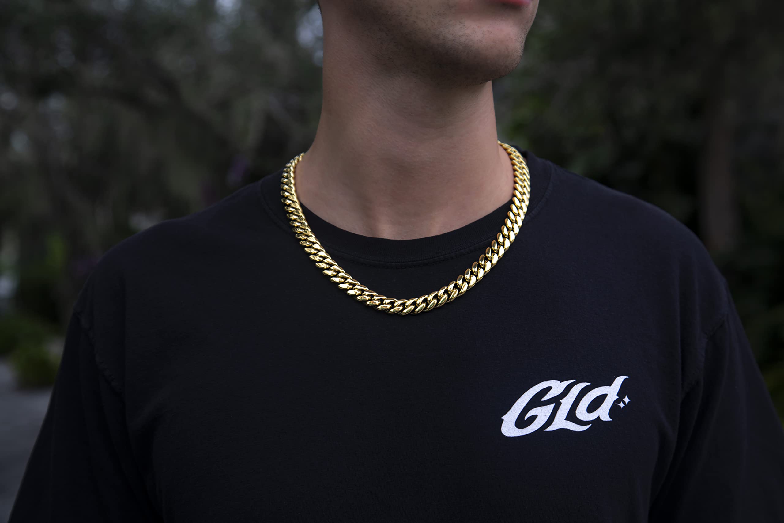 12MM Miami Cuban Necklace 16" 18" 22" 30" - Gold (18)