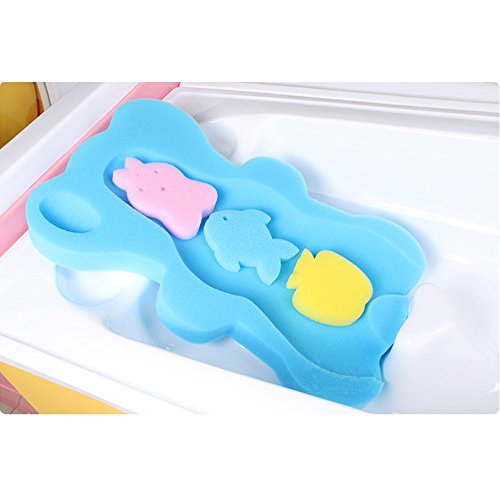 NEAGLORY Baby Infant Bath Sponge Baby Bath Mat Newborn Cushion, Blue