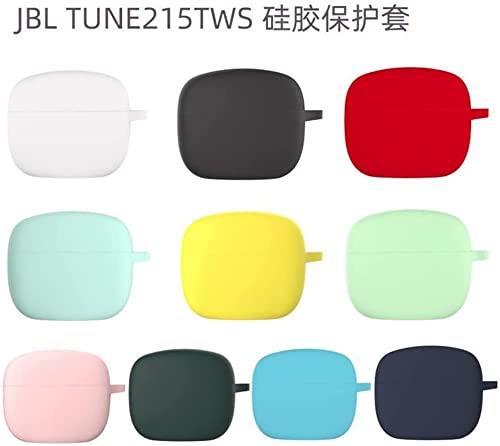 2 Pack DAYJOY Soft Silicone Protective Case Cover Compatible with JBL Tune 215TWS, Protective Skin Sleeve with Key Chain (Sky Blue+Light Green)