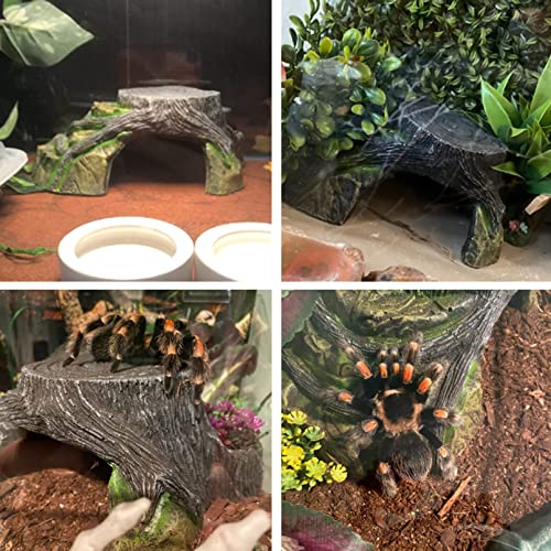 Hamiledyi Reptile Hideout Cave,Resin Simulation Rock Hideout Terrarium Habitat Decortion for Lizards Geckos Chameleons Frogs Turtles Snakes