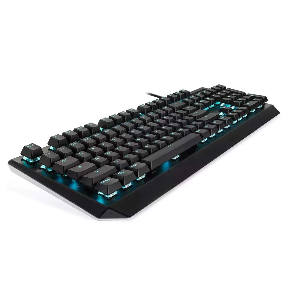 Teerwere Gaming Keyboard Mechanical Keyboard, 104 Key Outemu Switch Ice Blue Backlit Mechanical Gaming Keyboard USB Wired Mechanical Gaming Keyboard (Color : Photo Color, Size : One Size)