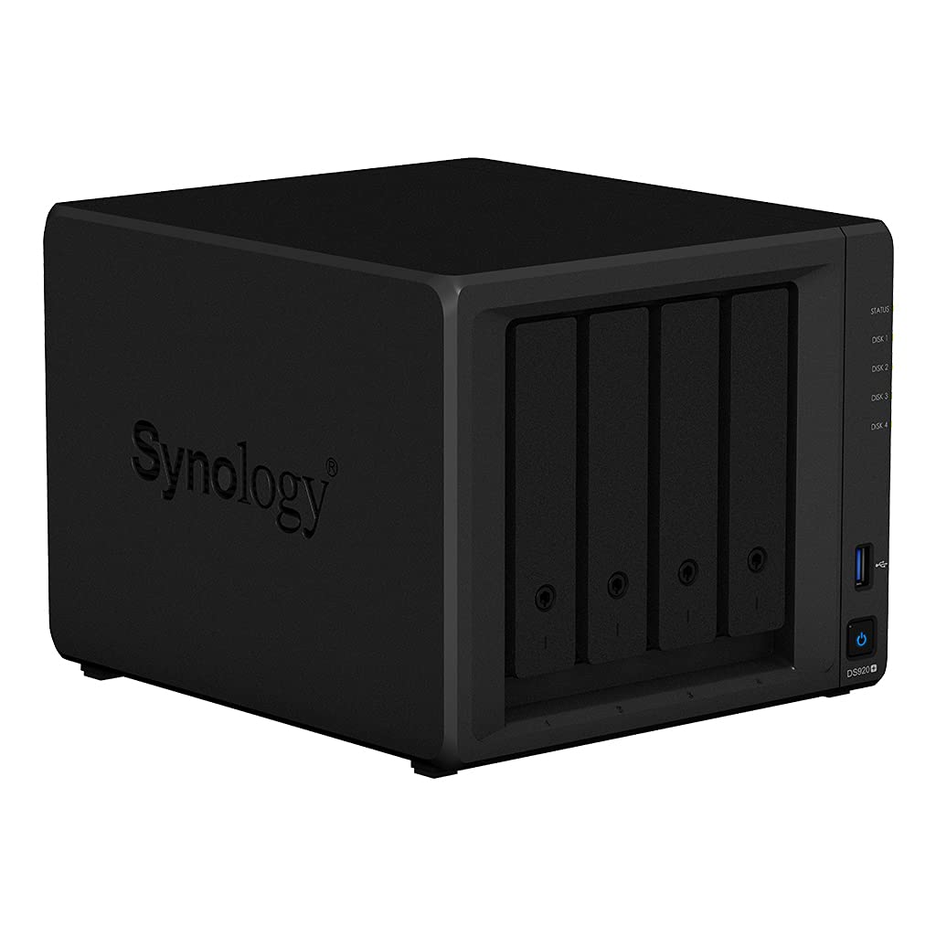 Synology DiskStation DS920+ NAS Server for Business with Celeron CPU, 8GB DDR4 Memory, 1TB M.2 SSD, 32TB HDD, DSM Operating System