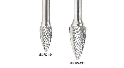 Amana Tool - BURS-190 Solid Carbide Pointed Tree Shape 1/8 Dia x 3/8 x 1/8 Shank Double Cu
