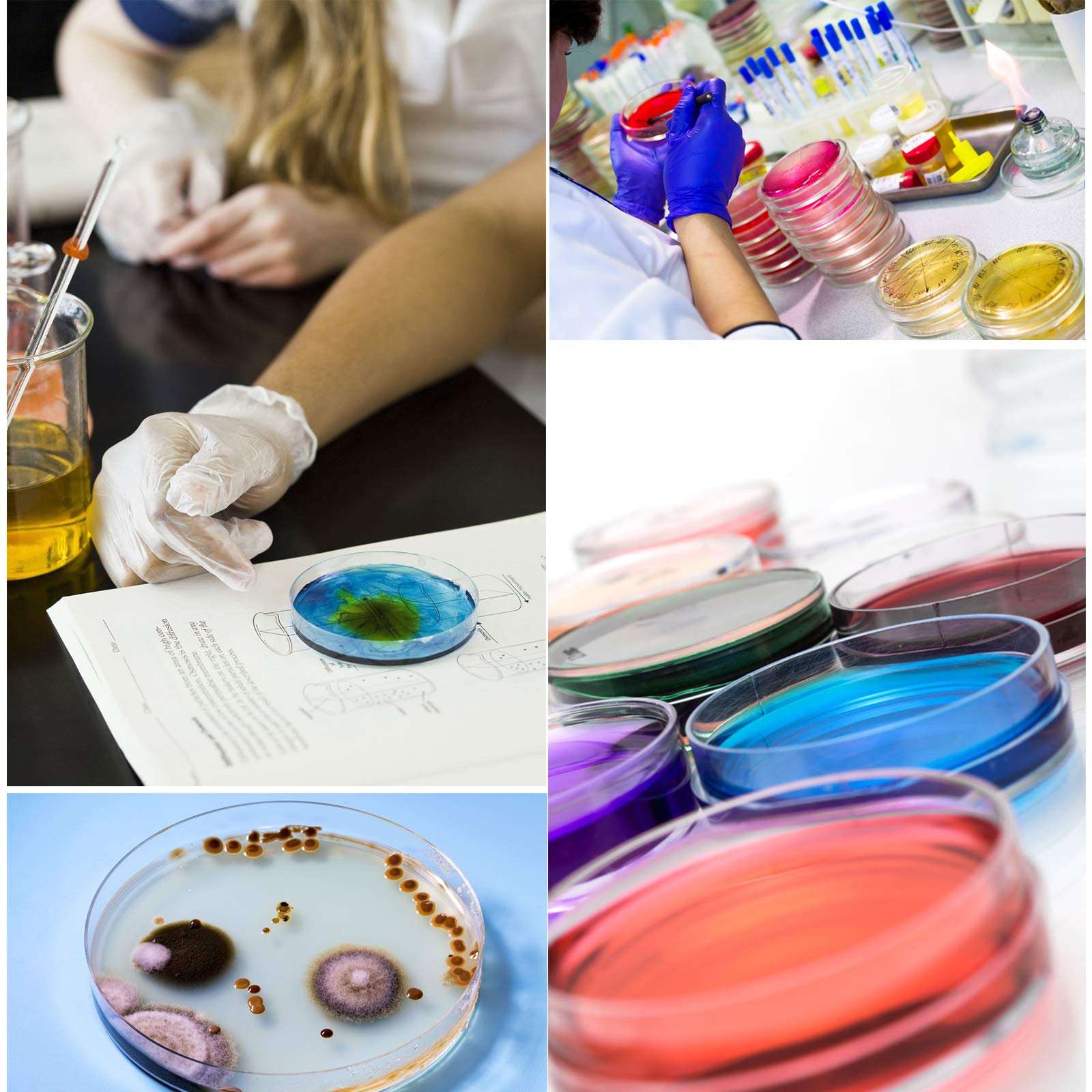 30 Pack Plastic Petri Dishes with Lids,90 x 15mm Bioresearch Sterile Petri Dish,Culture Dishes for School Science Projects,Seeding,Storage,Biological Themed Party