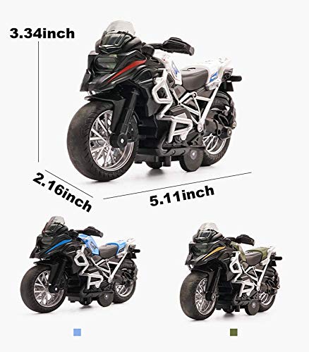 Gilumza Pull Back Motorcycle Toys with Music Lighting, Motorcycles Toy for Boys Kids Christmas Birthday Age 3 4 5 6 7 8 Year Old (Blue)