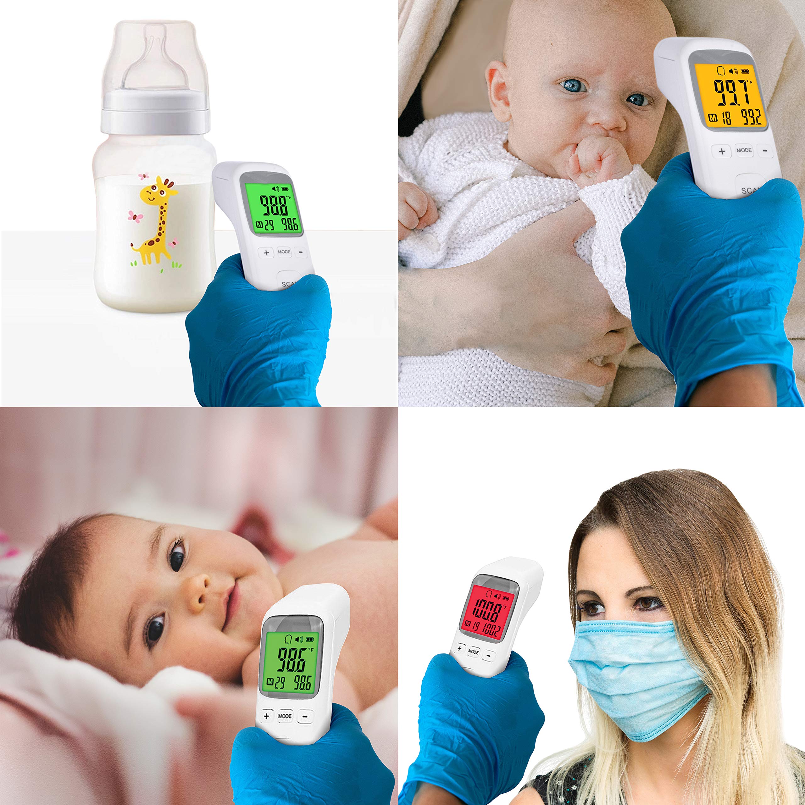 SANSHIELD Non-Contact Forehead Thermometer - Infrared Digital Thermometer for Adults Kids Elderly, Touchless Temperature Scanner for Fever with Body and Object Modes (Batteries NOT Included)
