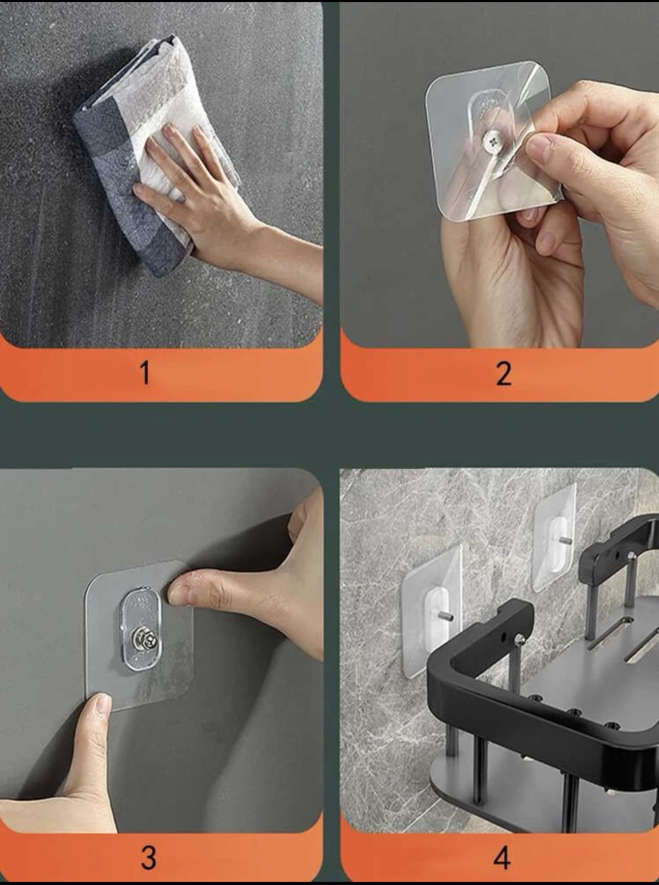 1pc Wall Mounted Punch-free Bathroom Storage Rack,Shower Caddy Shelf, Bathroom Shower Rack, Stainless Steel Suction Cup Toilet Rack, Toilet Organizer Rack
