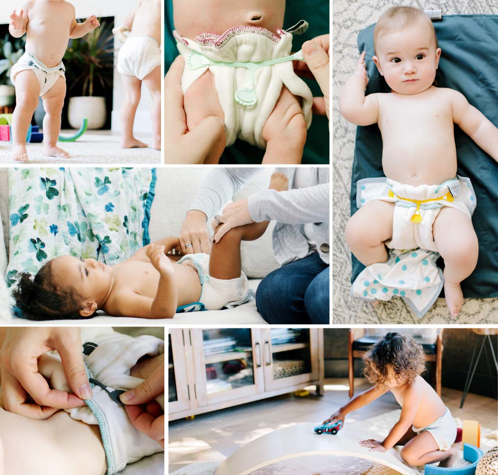 Kanga Care 6 Pack of Reusable Prefold Cloth Diaper Inserts, Unbleached Viscose of Rayon From Bamboo and Organic Cotton, Best Washable Diapers for Babies, Size 4 (Toddler)