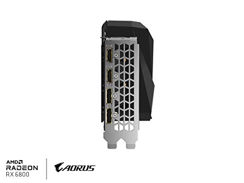Gigabyte AORUS Radeon RX 6800 Master 16G Graphics Card, MAX-Covered Cooling, 16GB 256-bit GDDR6, GV-R68AORUS M-16GD Video Card