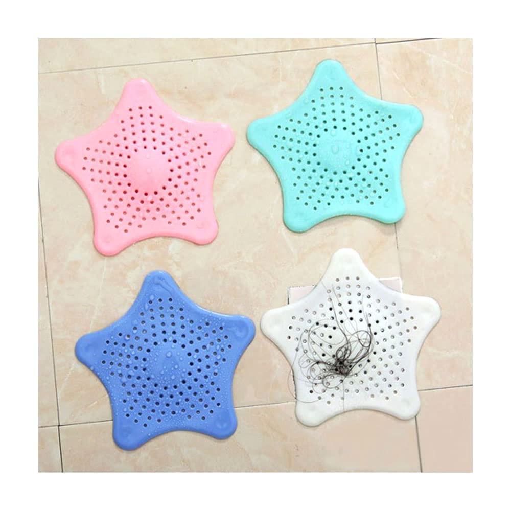 1PCS 15×13cm Bathtub Shower Floor Silicone Drain Stopper Five-pointed Star Kitchen Sink Mesh Filter,White