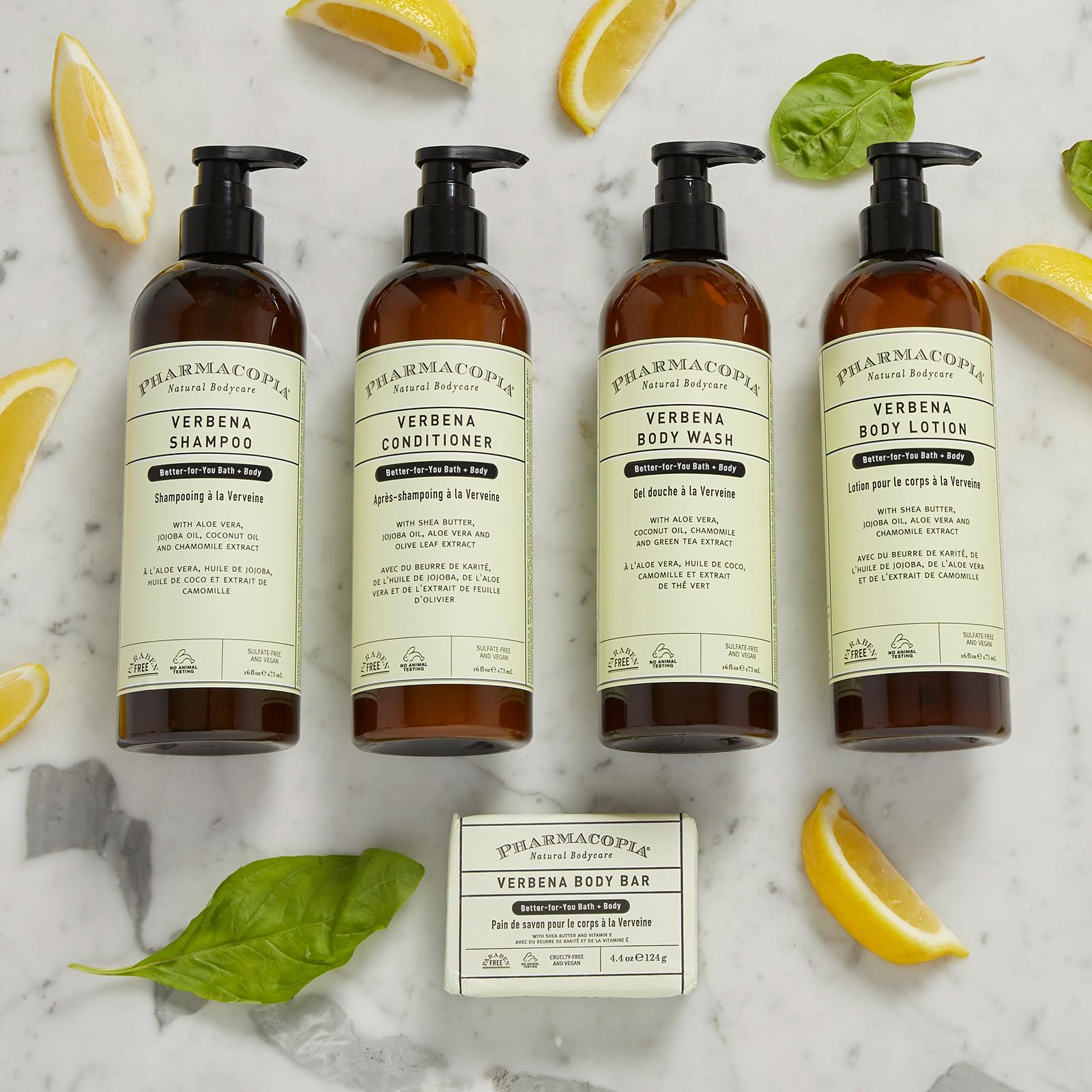 Pharmacopia Verbena Shampoo & Conditioner Bundle – Aromatherapy Hair Care with Natural Plant Based & Organic Ingredients – Vegan, Cruelty Free, No Parabens or Sulfates, Set of 2 16oz Bottles