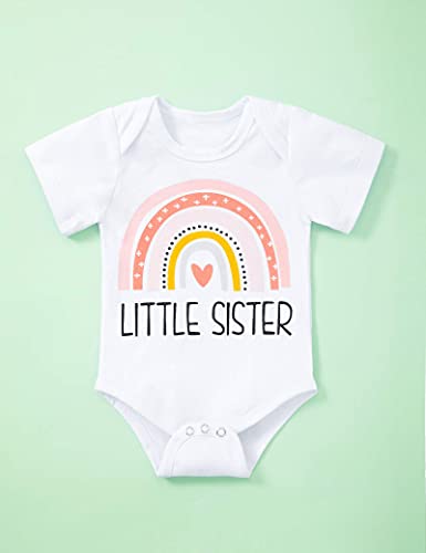 KANGKANG Newborn Baby Girl Clothes Rainbow Romper Short Sets Infant Girl Summer Little Sister Outfits 3PC