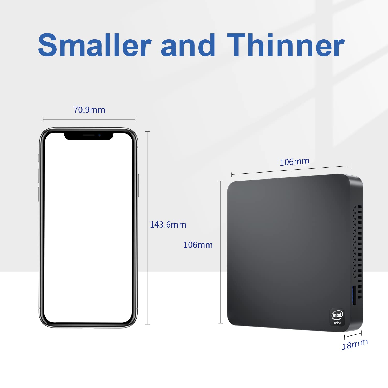 Beelink T4 Pro Mini PC, Intel N3350(Up to 2.4GHz), 4G LPDDR3 64G eMMC Mini Computer, Mini Desktop Computer Support Dual HDMI 4K Display Output/WiFi5/BT4/Gigabit Ethernet for HTPC/Office