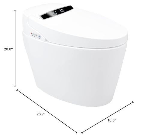 Intelligent Toilets,Smart Toilets,Automatic Flip,Heating,Rinsing,Drying,Cleaning,Temperature Adjustable,Waterproof Protection.Easy Installation. (8) White