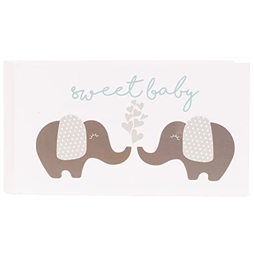Haven Home Decor Sweet Baby Album, for 80 4'x6' Photos, White, 8.5' x 4.5' x 1'