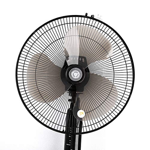 dPois Plastic Fan Blade Replacement Part with Nut Cover for Universal Standing Pedestal Fan Table Fanner General Accessories Black 3 Leaves 16 inch