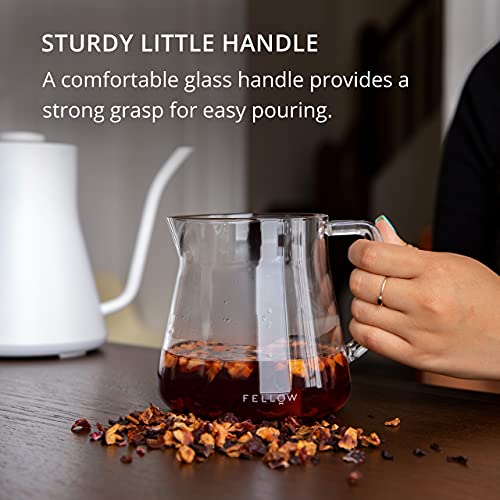 Fellow Mighty Small Glass Carafe - Manual Pour Over Coffee Beaker and Tea Steeper, Borosilicate Glass Decanter, 16.9 oz Clear Container