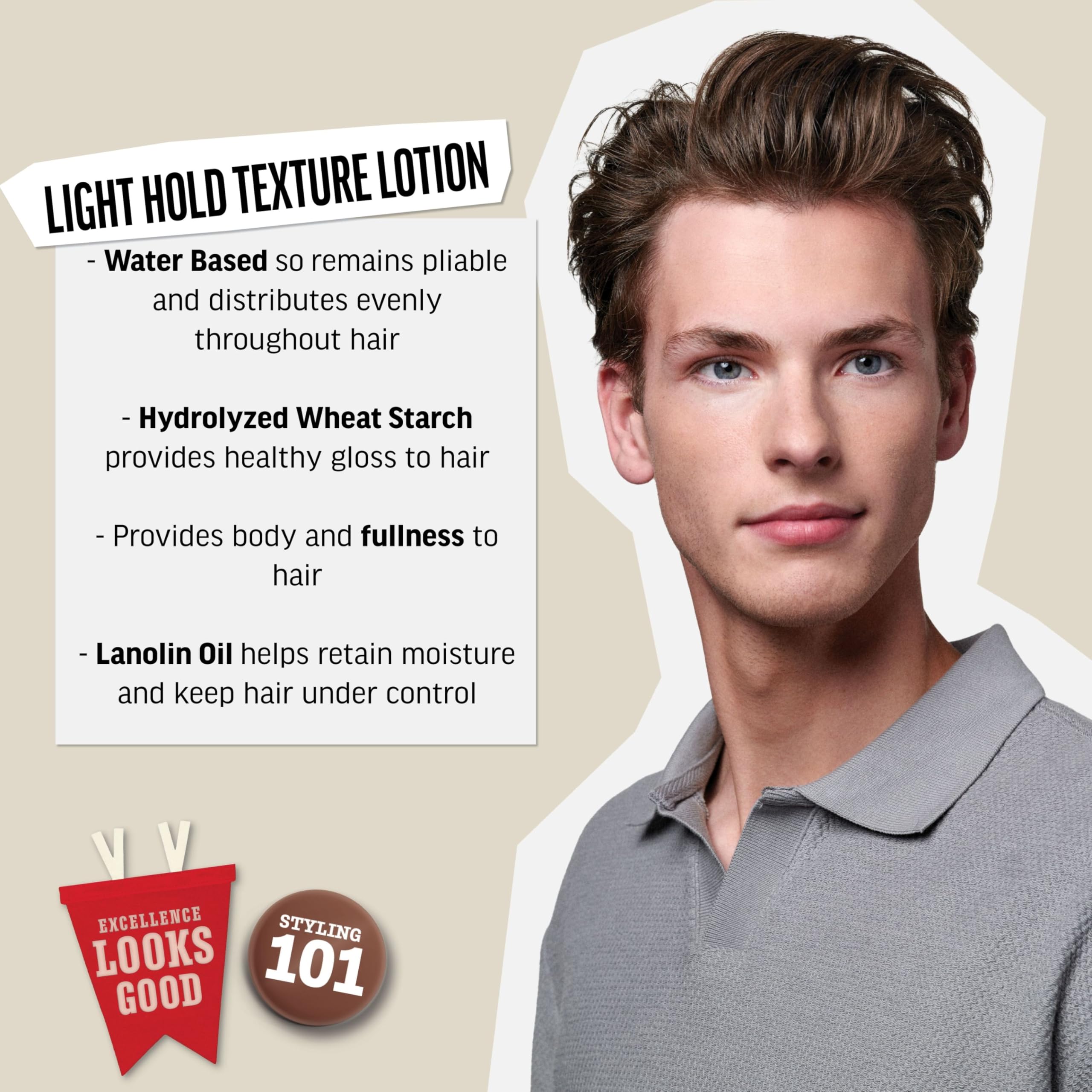 American Crew Men's Hair Texture Lotion, Like Hair Gel with Light Hold with Low Shine, 8.4 Fl Oz