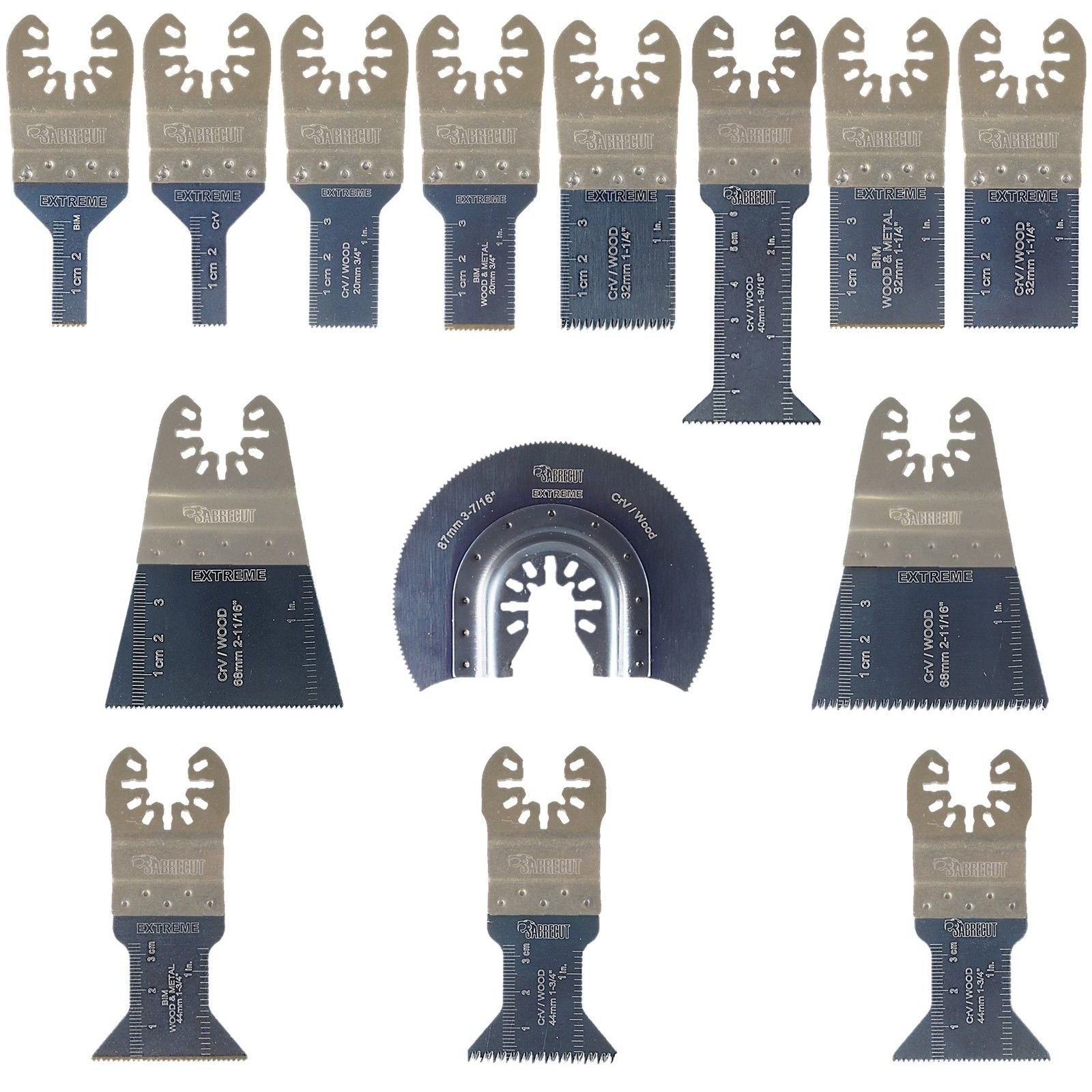 14 x SabreCut BB_SPK14 Premium Fast Fit OMT Mix Blades Case Set Compatible with Dewalt Bosch Fein (Non-StarLock) Makita Milwaukee Craftsman Ryobi Rockwell (HyperLock) Porter Cable Accessories