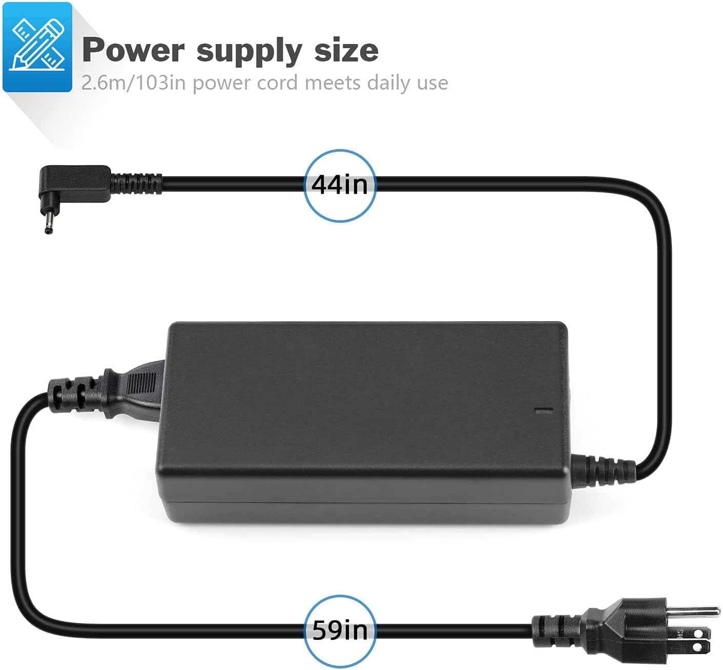 19V Laptops Charger for Acer Aspire 5 A515-56- 36UT Slim A515-54 Spin 1 3 5 Swift 3 SA-271 Chromebook C720 C740 Pa-1450-26 AC Adapter Power Supply Cord
