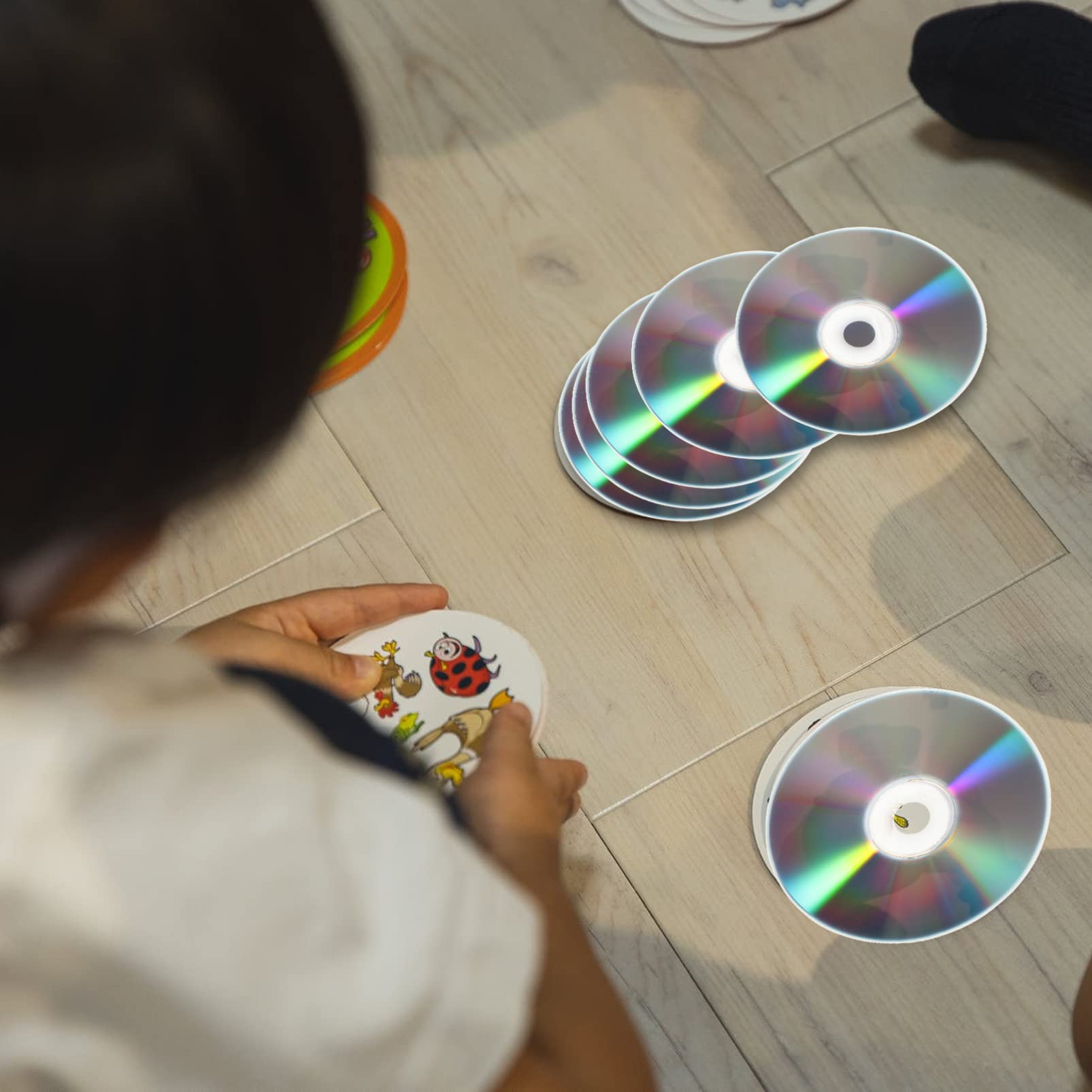 50pcs Hand Decorated Discs Decorative DIY Discs Bird Cd Discs DIY Cd Discs Adornment DIY Discarded Cd Discs Handmade Cd Discs Cd Discs for Home Shop Home DIY Discs