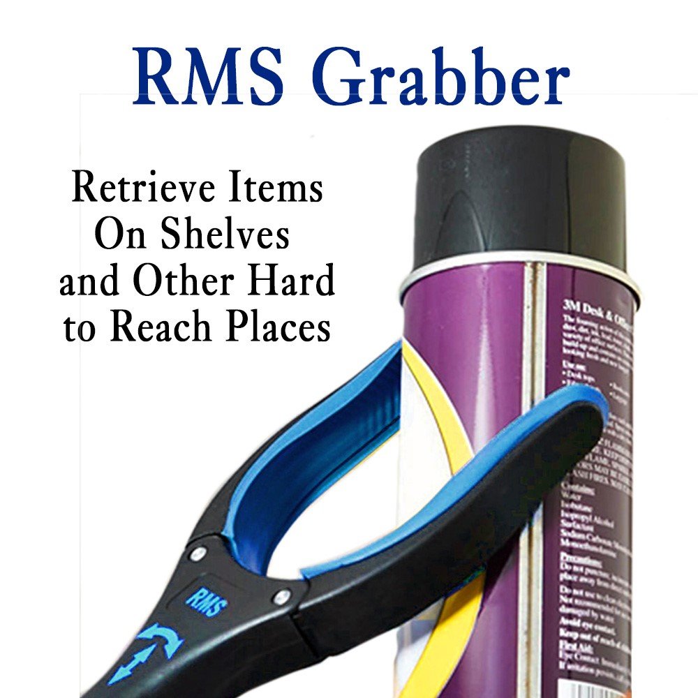 2-Pack 34 Inch Extra Long Grabber Reacher with Rotating Jaw - Mobility Aid Reaching Assist Tool (Blue)