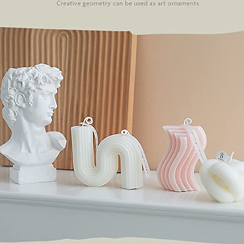 2 Pcs Aesthetic CandlesS Shape,U Shaped Candle Minimalist Geometric Shaped Candles Soy Wax Scented Candle Art Decorative Handmade for Wedding Christmas Birthday Gift